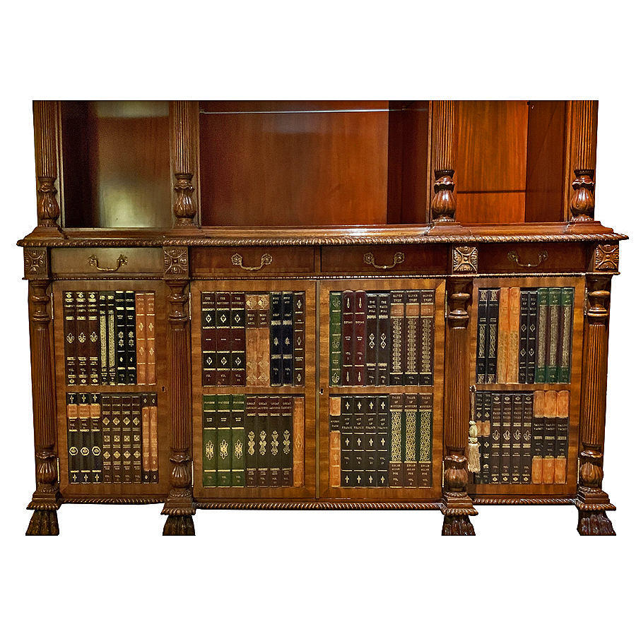 Mahogany Breakfront Bookcase by Maitland Smith - Renaissance Antiques