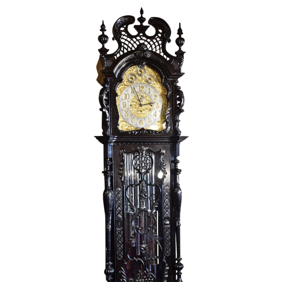 English Ebonized Mahogany Hall Clock - Renaissance Antiques