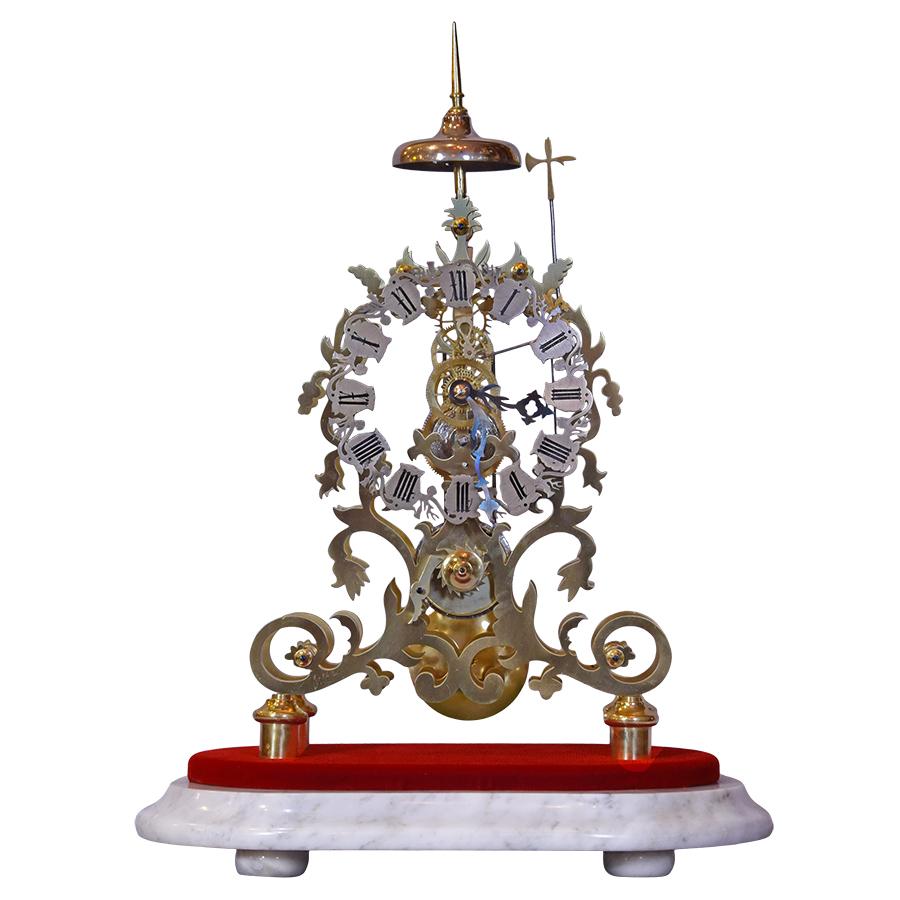 English Scroll And Ivy Form Skeleton Clock - Renaissance Antiques