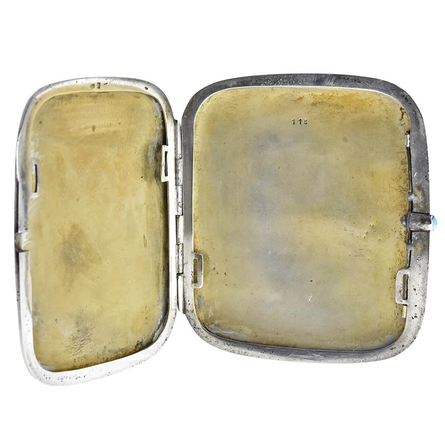German Sterling Silver and Enamel Cigarette Case - Renaissance Antiques