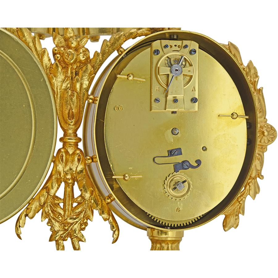 French Gilt Bronze Compendium Desk Clock - Renaissance Antiques