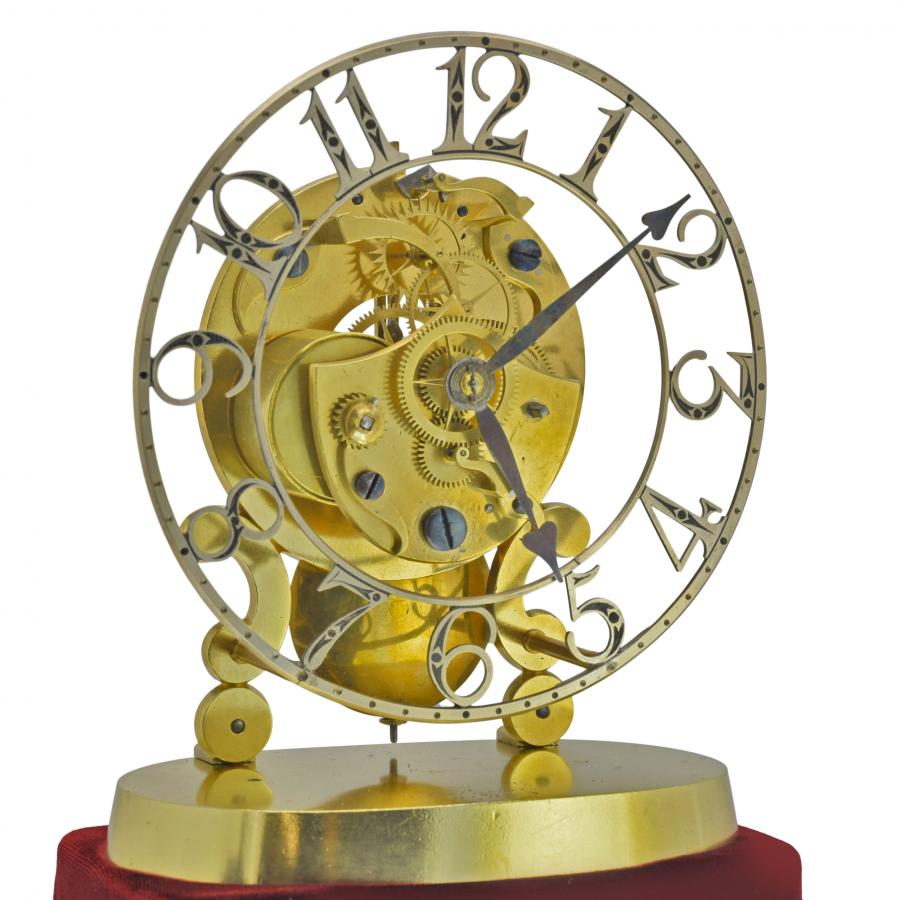 English Single Train Fusee Skeleton Clock - Renaissance Antiques