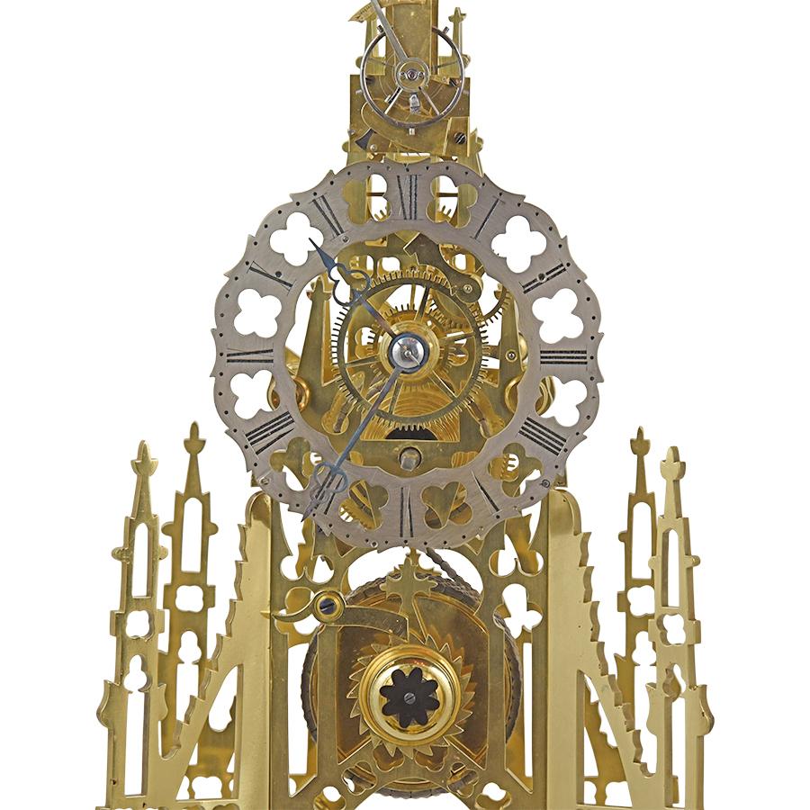 English Sir Walter Scott Memorial Skeleton Clock - Renaissance Antiques