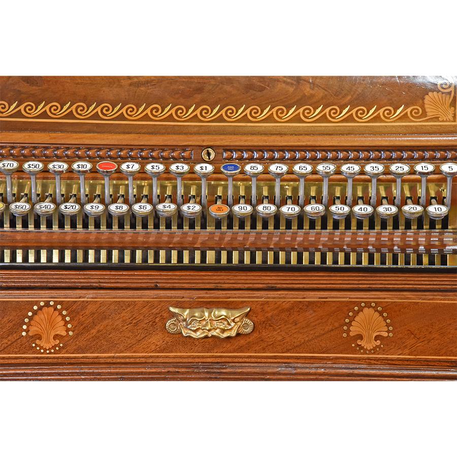 American Rare Marquetry Inlaid National Cash Register - Renaissance ...