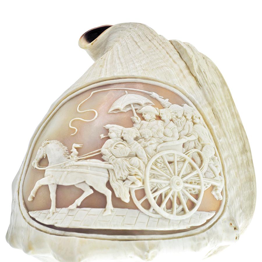 European Carved Cameo Conch Shell - Renaissance Antiques