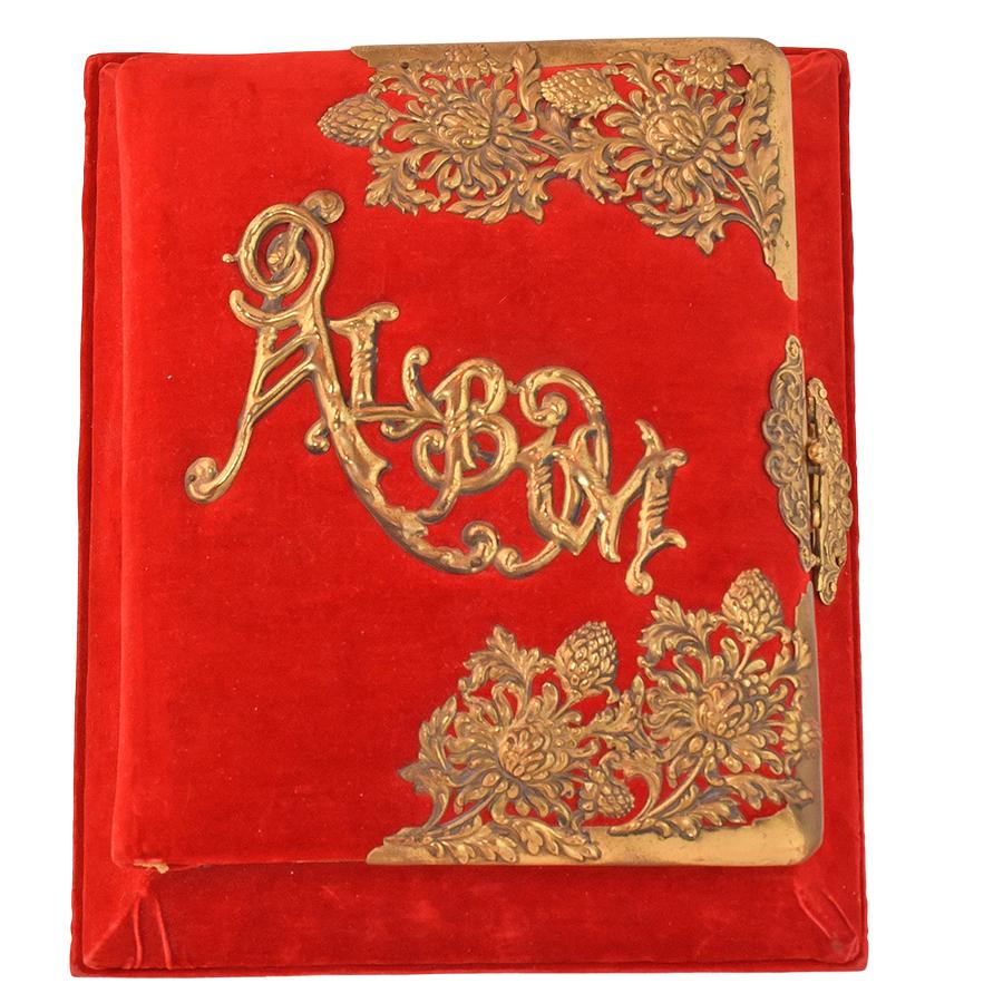 Swiss Musical Photo Album In Velvet Binding - Renaissance Antiques