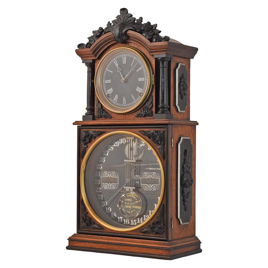 No. 3-1/2 Parlor Double Dial Calendar Clock By The Ithaca Calendar ...