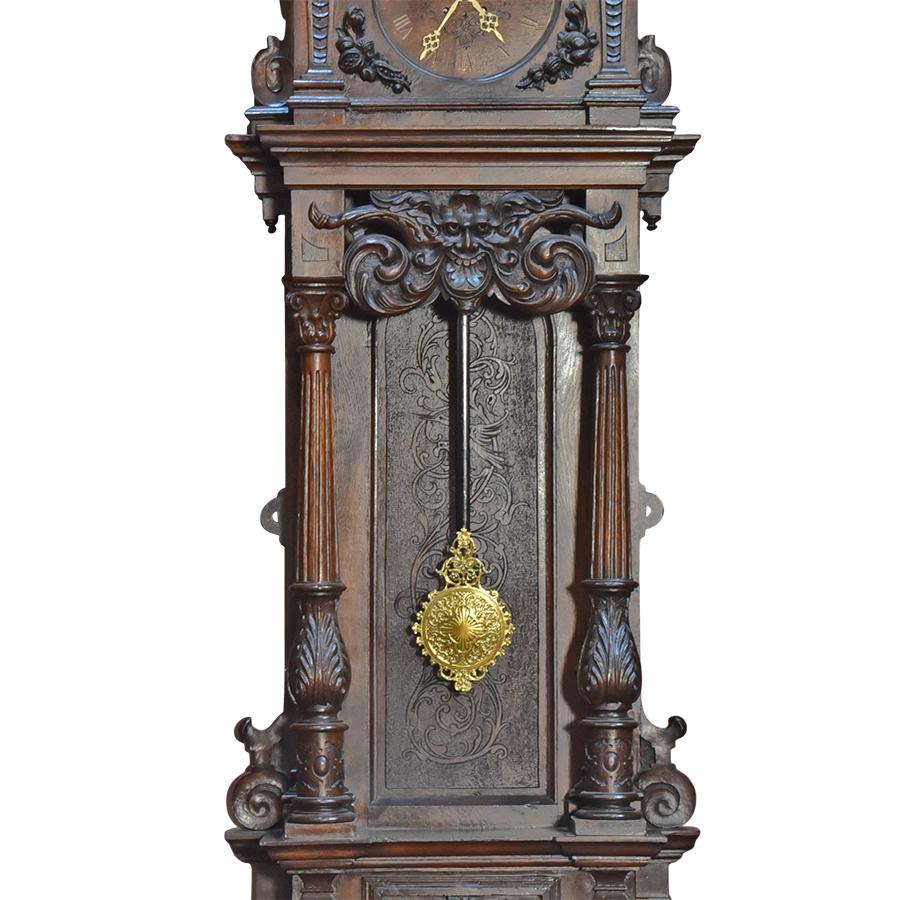 German Walnut Open-Well Hall Clock - Renaissance Antiques