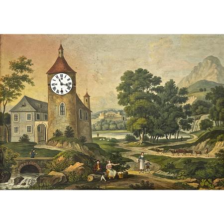 Austrian Musical Painting Clock - Renaissance Antiques