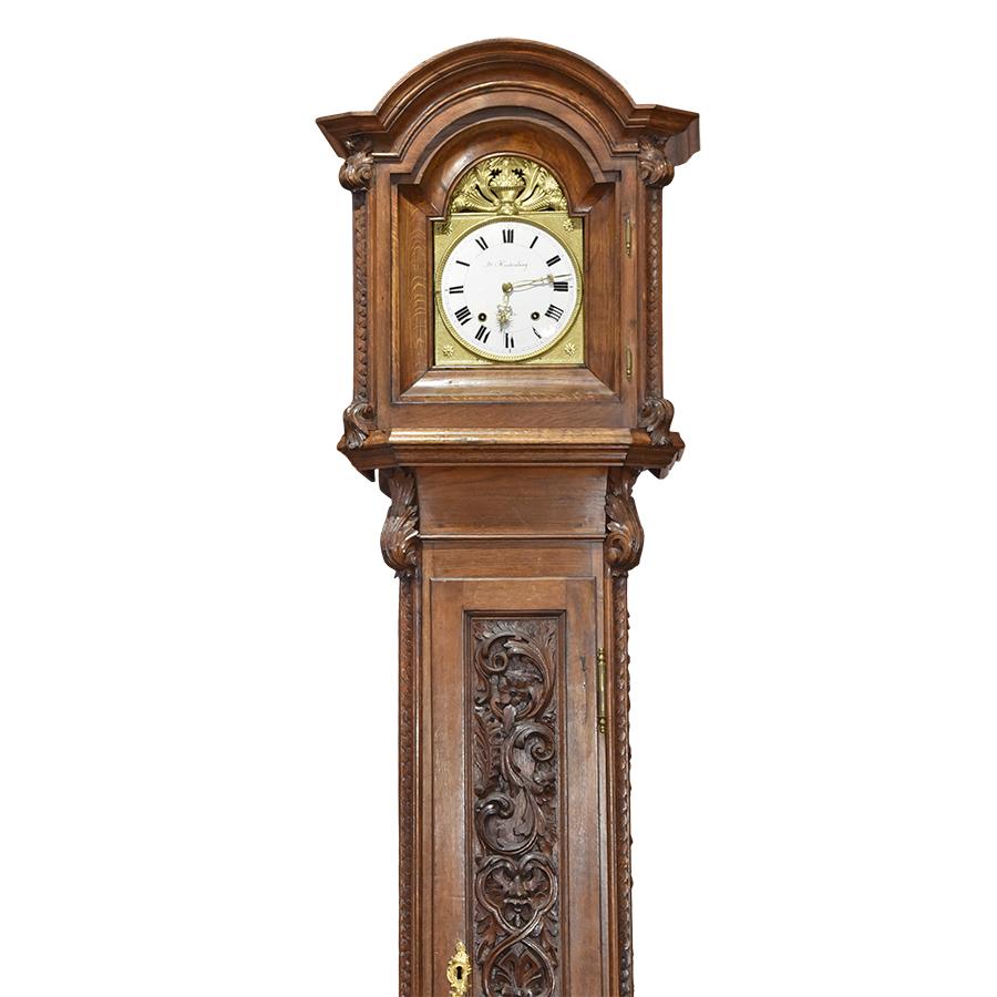 French Monumental Hand Carved Tall Case Clock - Renaissance Antiques