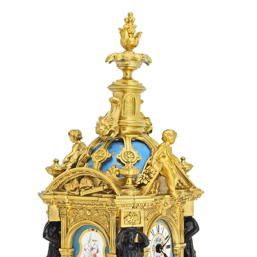 French Rococo Boudoir Clock - Renaissance Antiques