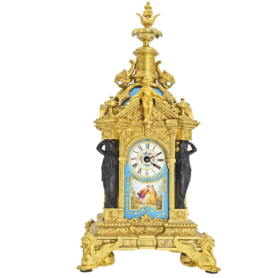 French Rococo Boudoir Clock - Renaissance Antiques
