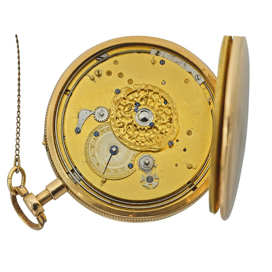 French Skeletonized 1/4 Hour Repeating Automaton Pocket Watch ...