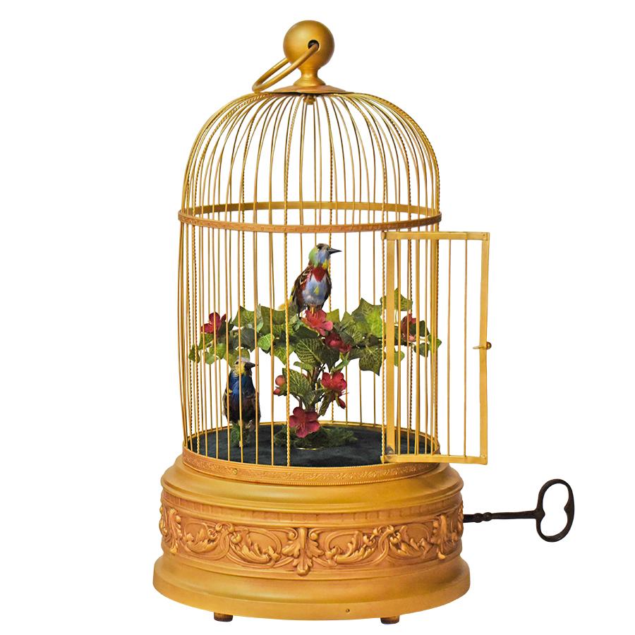 French Double Singing Bird Cage Automaton - Renaissance Antiques