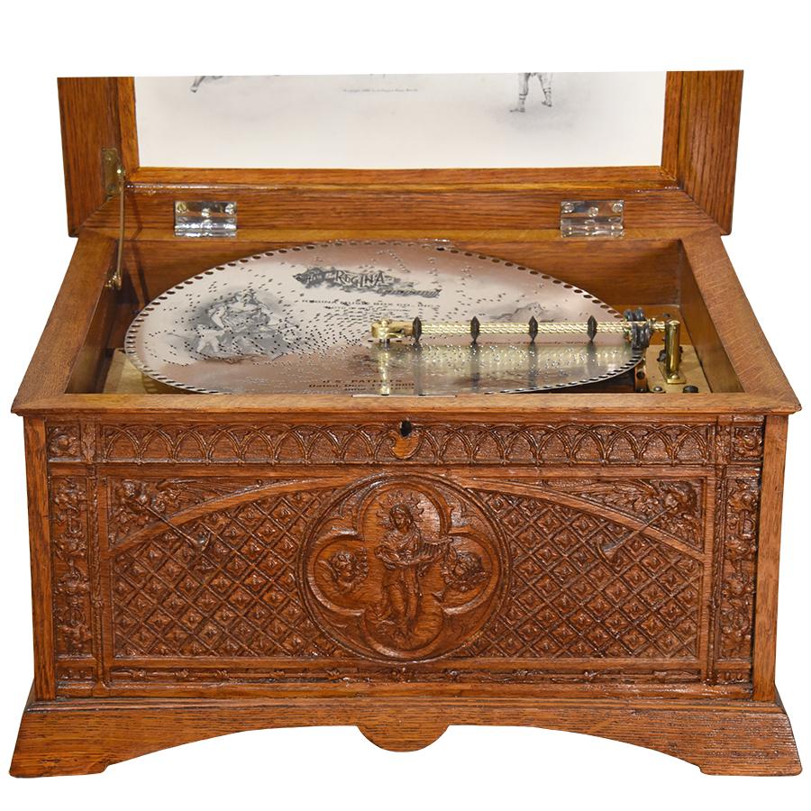 American Regina 15 1/2" Disc Music Box - Renaissance Antiques
