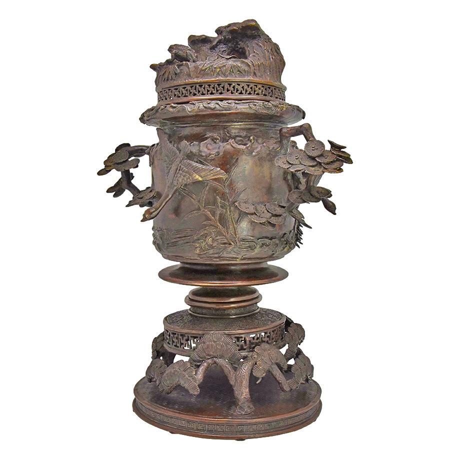 Japanese Cast Bronze Koro (Incense) Burner - Renaissance Antiques