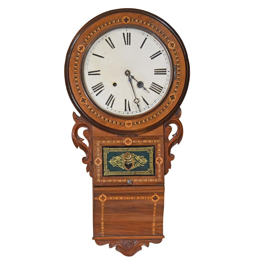 Anglo American Long Drop Wall Clock - Renaissance Antiques