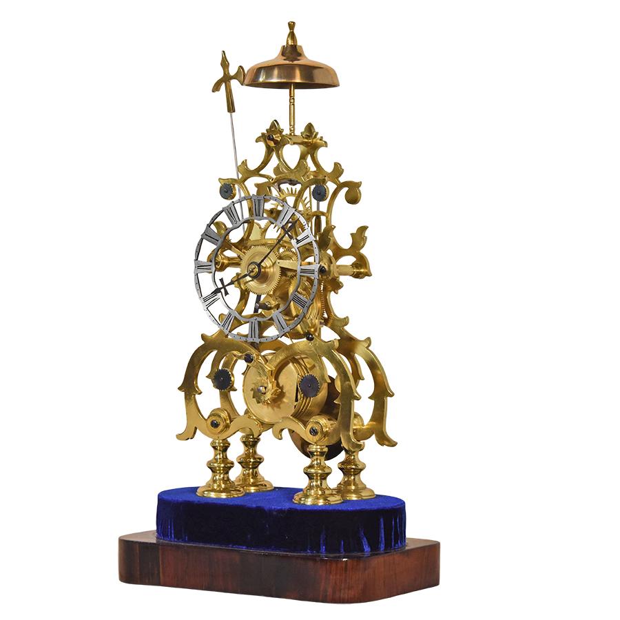 English Single Train Fusee Skeleton Clock - Renaissance Antiques