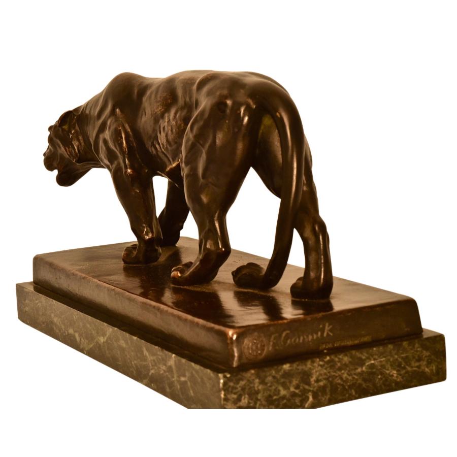 Austrian Bronze Mountain Lion Sculpture by Freidrich Gornik ...