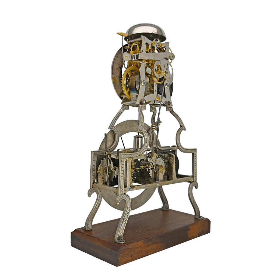 Rare Skeleton Double Dial Calendar Clock by Ithaca - Renaissance Antiques