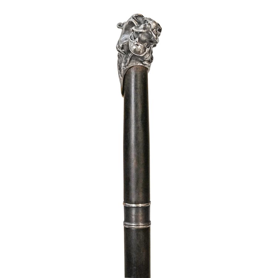 European Walking Stick With Sterling Jaguar Handle - Renaissance Antiques
