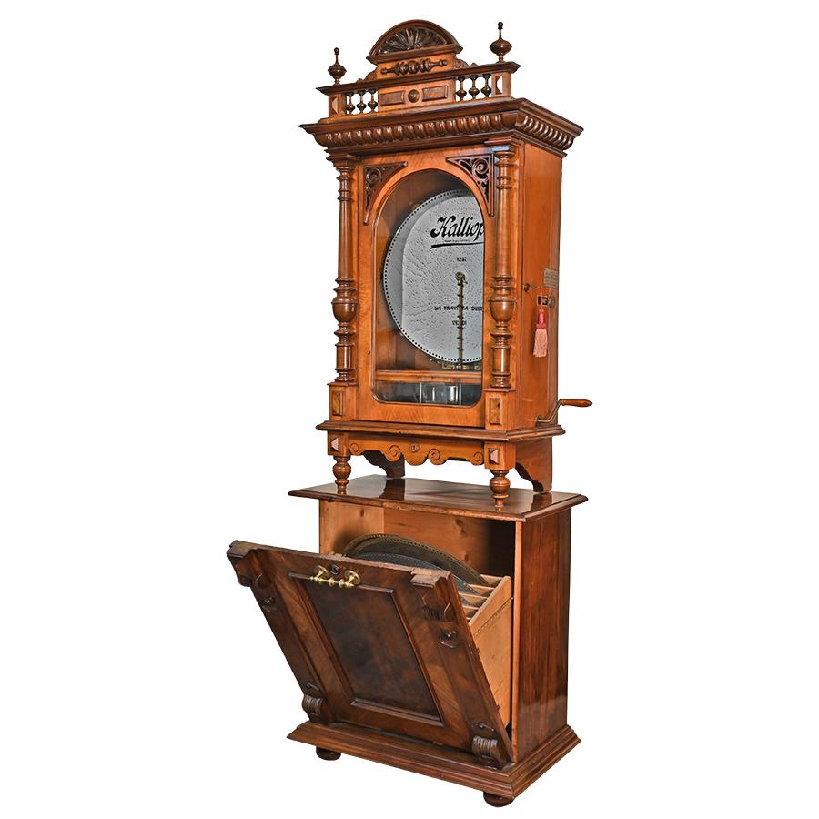 German 22-1/2" Kalliope Upright Disc Music Box - Renaissance Antiques