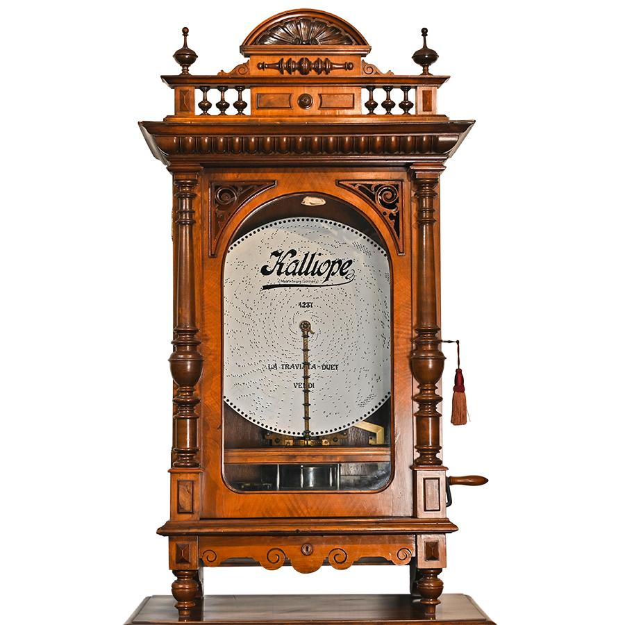 German 22-1/2" Kalliope Upright Disc Music Box - Renaissance Antiques