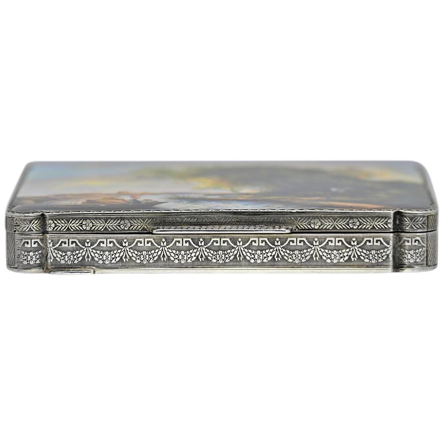 Sterling Silver and Enameled Calling Card Case - Renaissance Antiques
