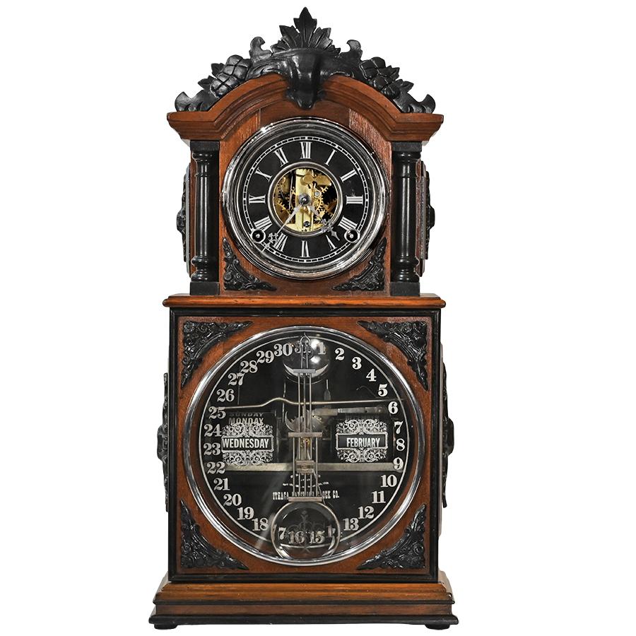 American Ithaca Model 3-1/2 Double Dial Parlor Calendar Clock with ...