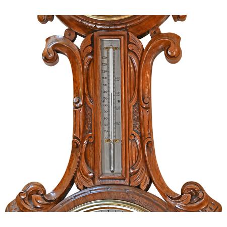 English Time and Weather Carved Wall Clock in Honduran Mahogany ...