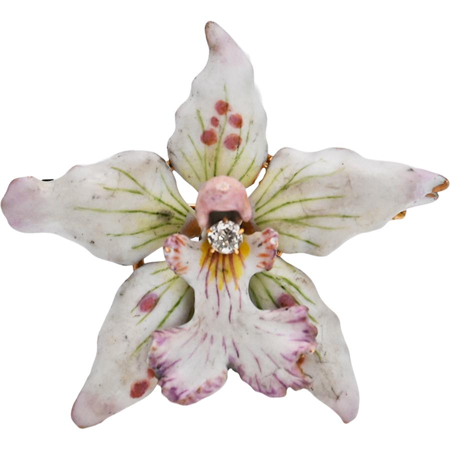 Art Nouveau Orchid Pin Pendant - Renaissance Antiques