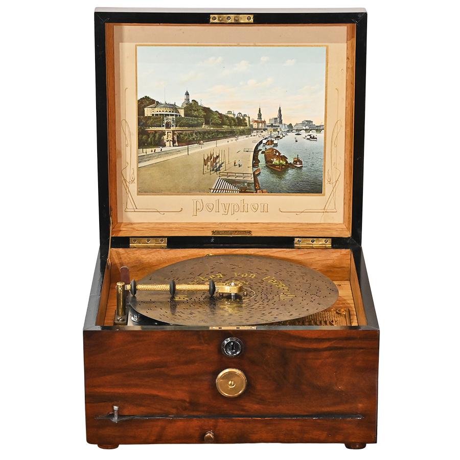 German Polyphon 9.5" Disc Music Box - Renaissance Antiques