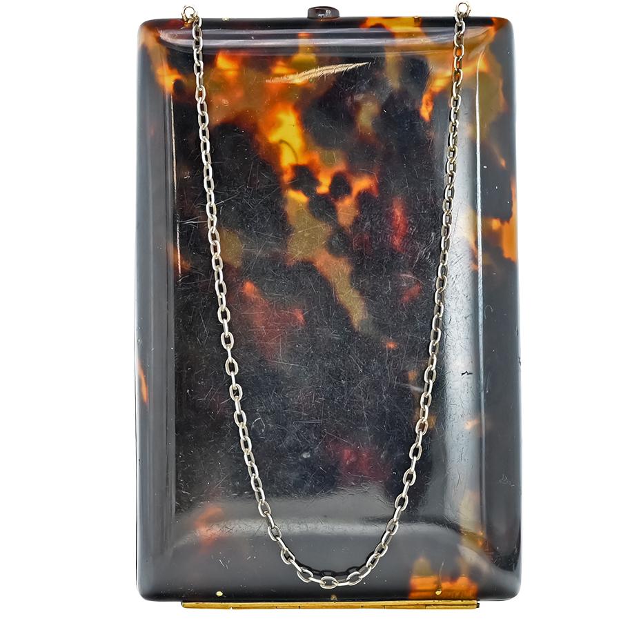 Japanese Art Nouveau Card Case in Translucent Tortoise Shell - Renaissance Antiques