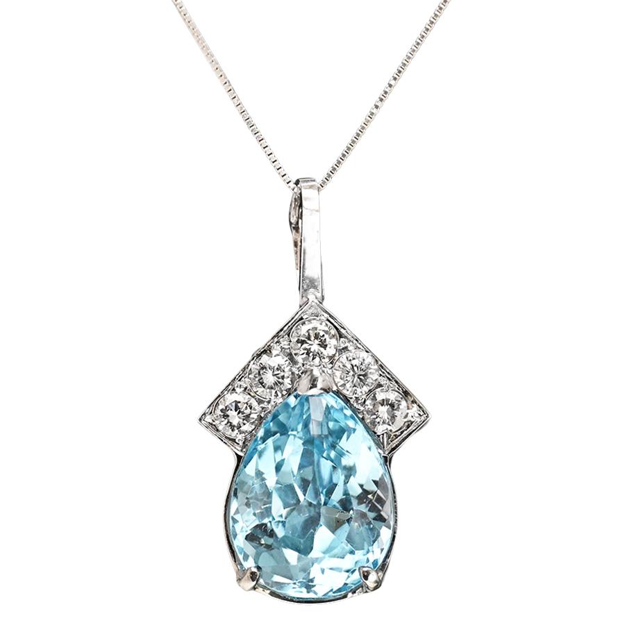 Blue Topaz Enhancer Pendant, 20.17 Carats, with Diamonds - Renaissance ...