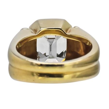 18K Yellow Gold Bezel Set Diamond Ring, 3.71-Carats - Renaissance Antiques