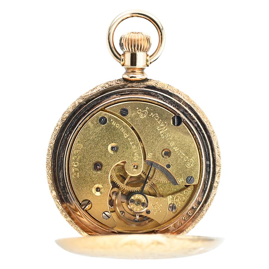 American 14K Yellow Gold Hunter Case Pocket Watch by Columbus Watch Co ...
