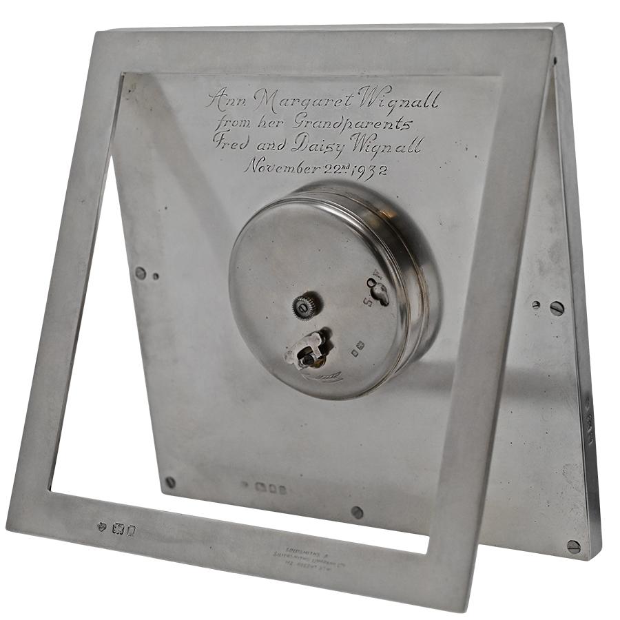 English Goldsmiths & Silversmiths Co. Desk Clock - Renaissance Antiques