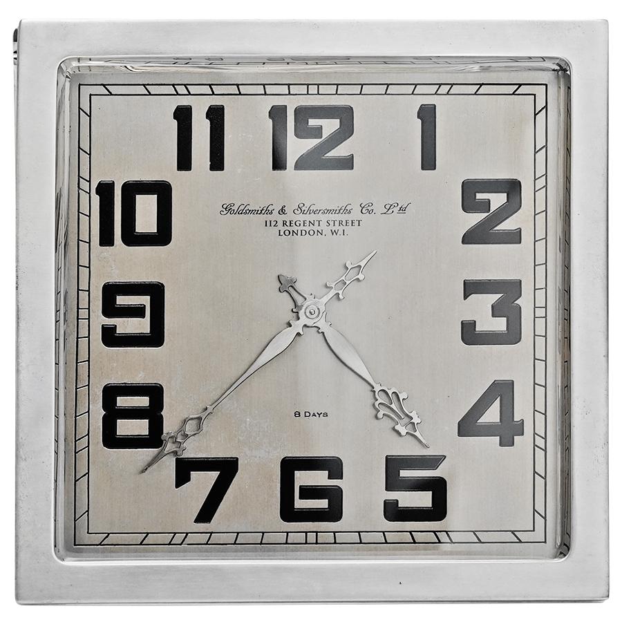 English Goldsmiths & Silversmiths Co. Desk Clock - Renaissance Antiques