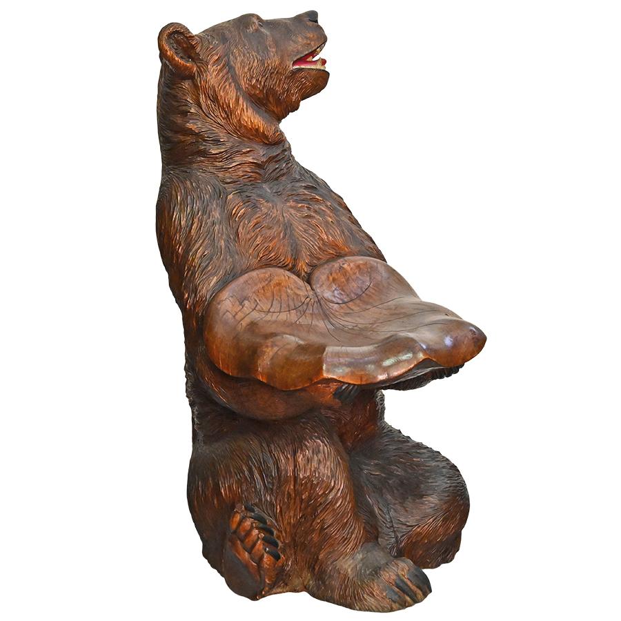 Swiss 'Black Forest' Carved Bear Chair - Renaissance Antiques