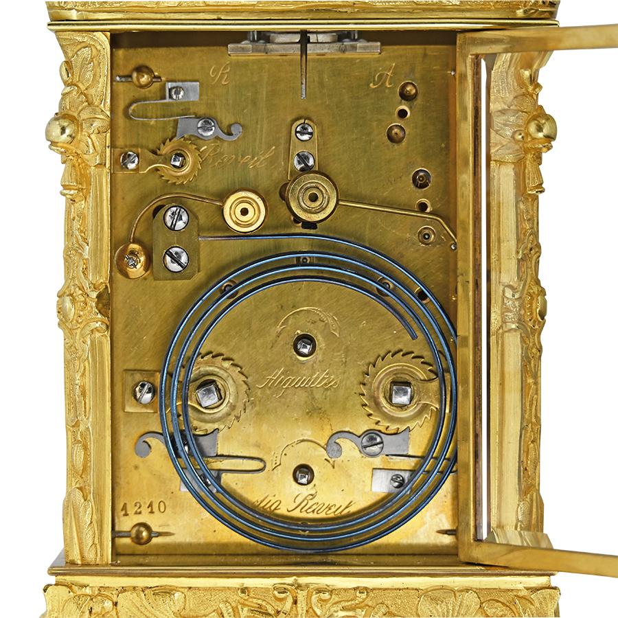 French Elaborate Carriage Clock with Pierced and Engraved Mask ...