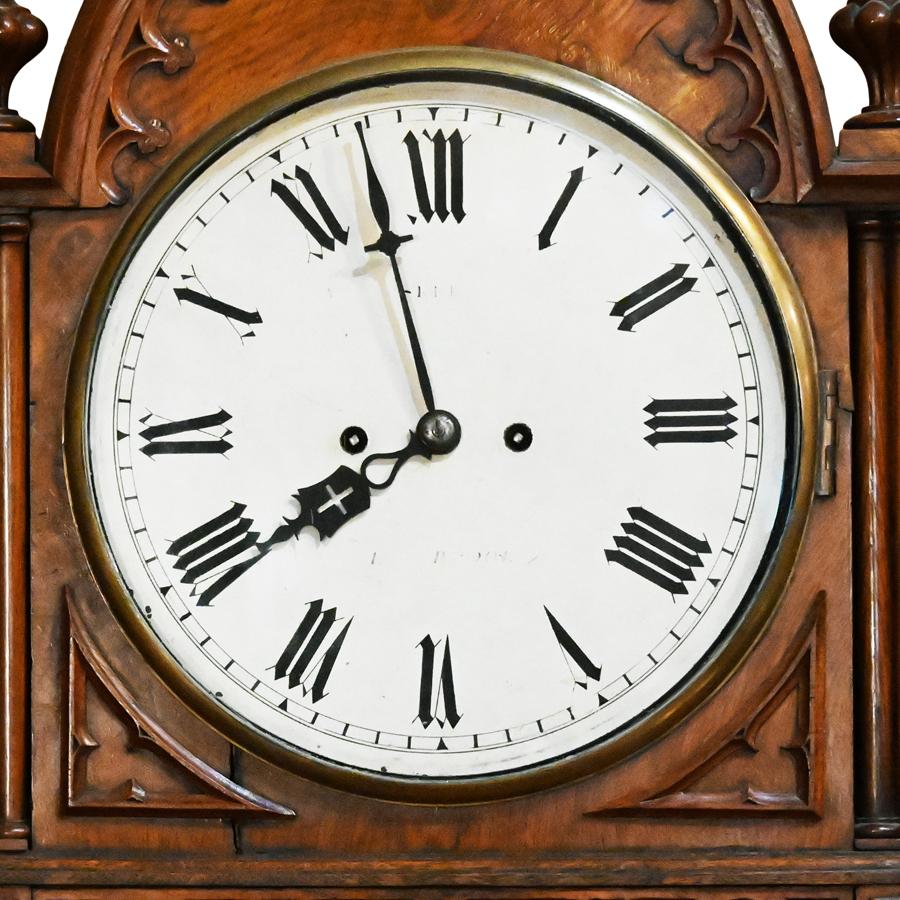 English Gothic Revival Two Train Bracket Clock by Roskell of Liverpool ...