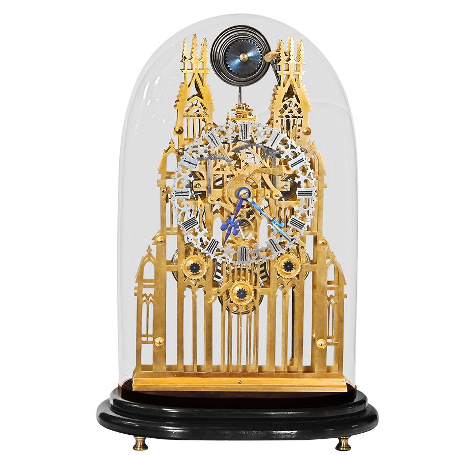 Rare English Three-Train Balance Wheel Skeleton Clock by Evans of ...