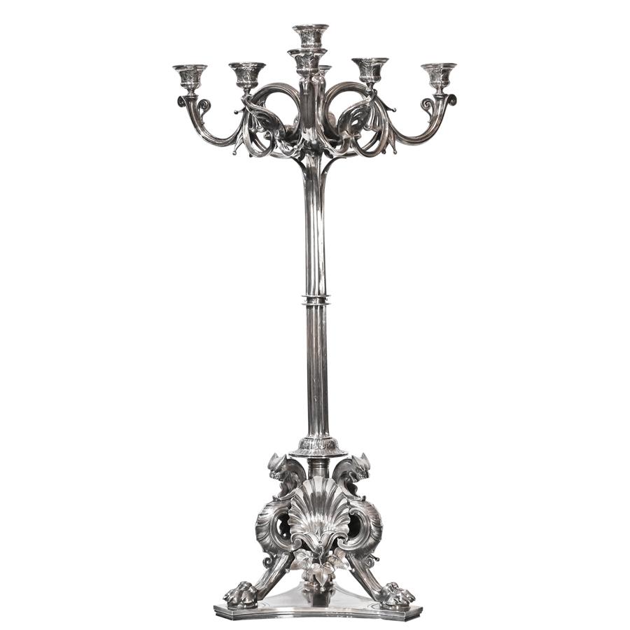 English Large Victorian 7 Light Candelabra by Elkington, Mason & Co ...