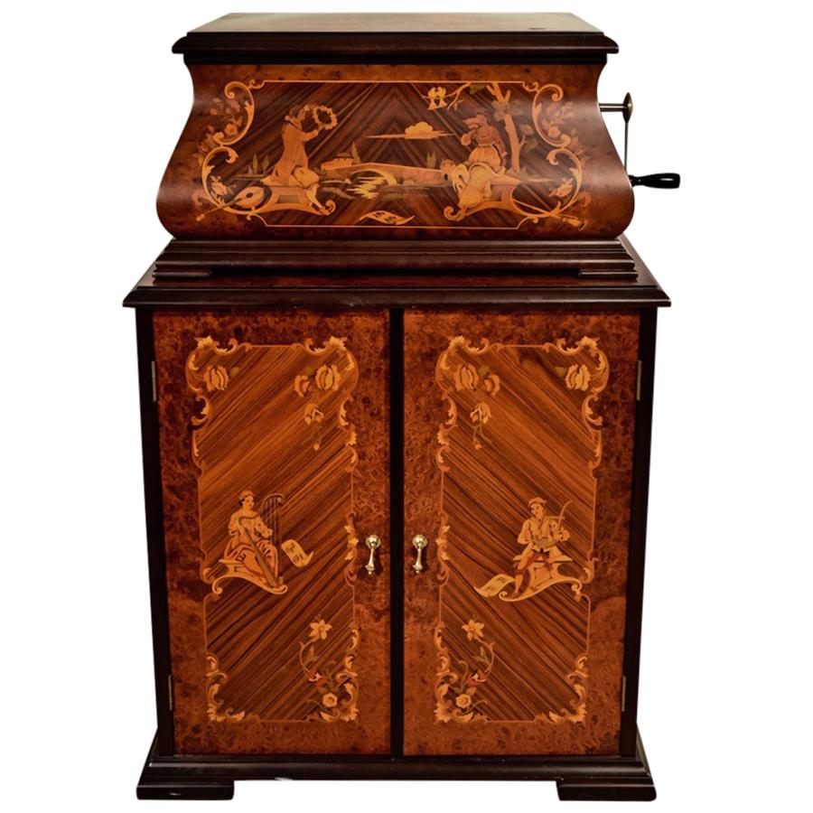 Porter 15 1/2" Baroque Model Music Box and Matching Cabinet ...