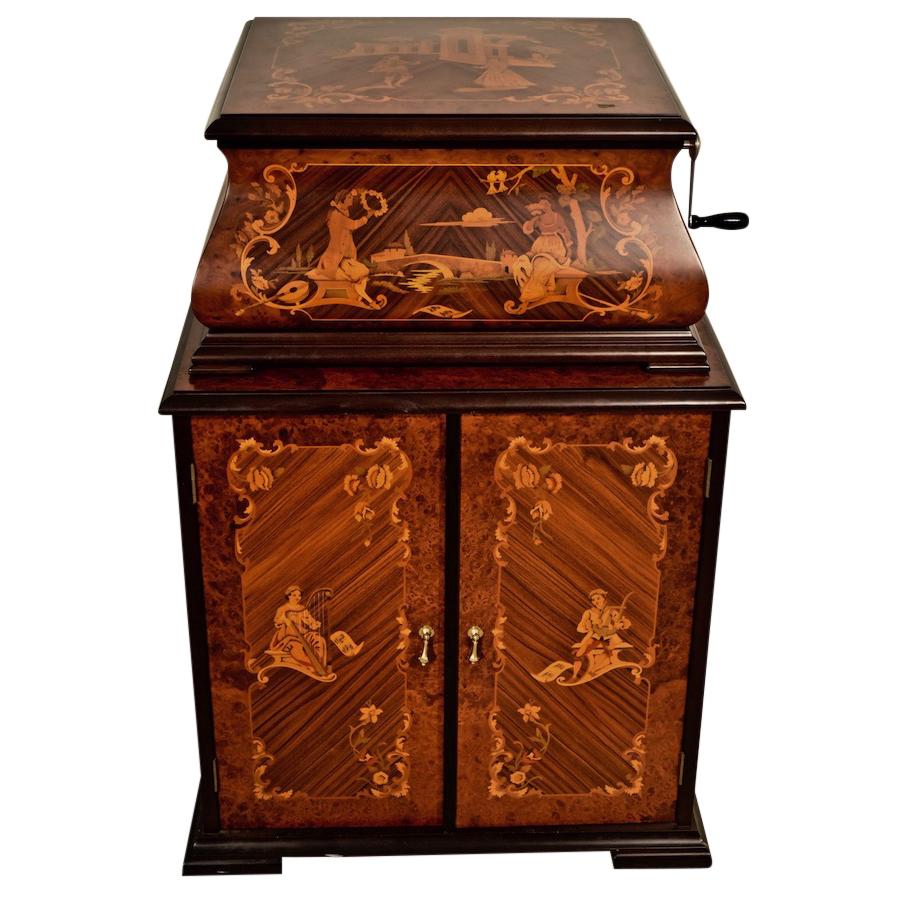 Porter 15 1/2" Baroque Model Music Box and Matching Cabinet ...