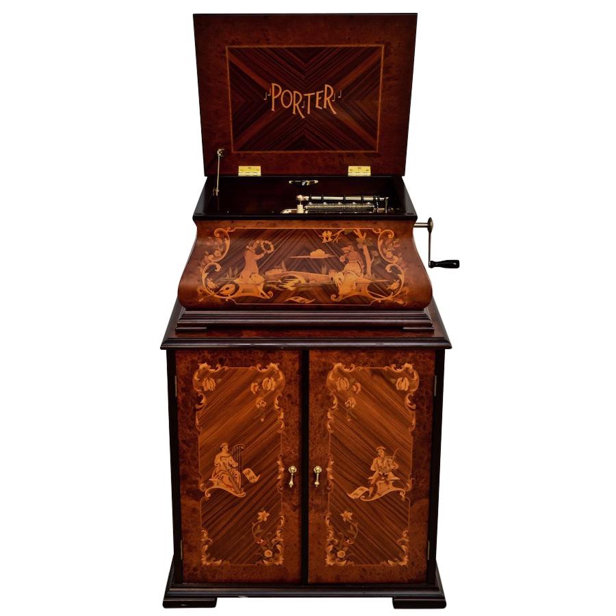 Porter 15 1/2" Baroque Model Music Box and Matching Cabinet ...