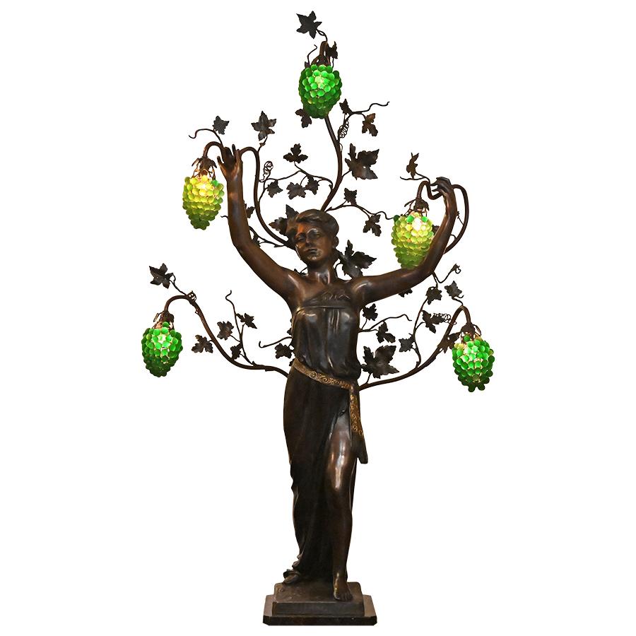 Monumental German Art Nouveau Figural Lamp By Albert Reimann ...