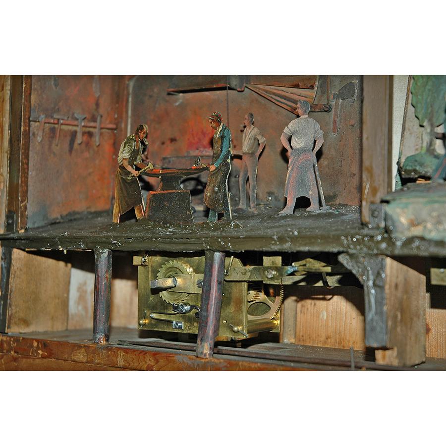 French Rare Animated Musical Painting Clock - Renaissance Antiques