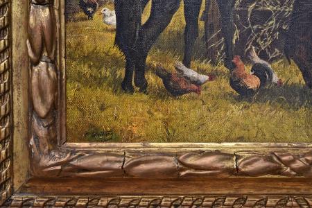 Farm Scene, Frederick Whiting, oil on canvas - Renaissance Antiques