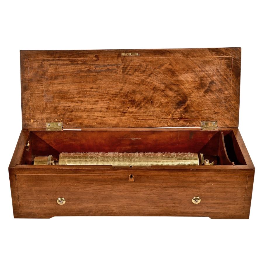 Swiss Le Coultre Early 11" Cylinder Music Box - Renaissance Antiques